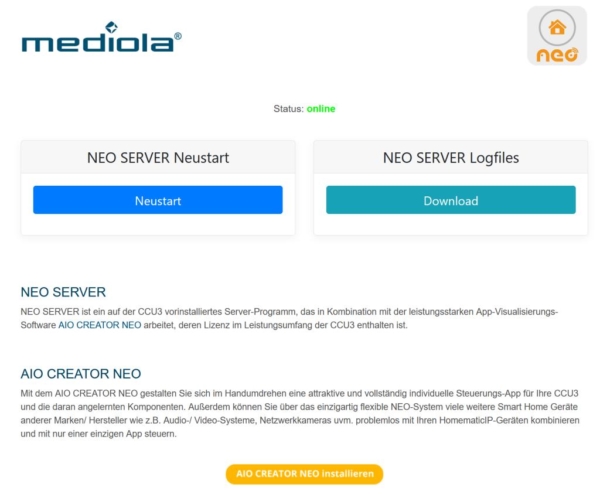 NEO Automation Manager installieren - Smart home Ratgeber